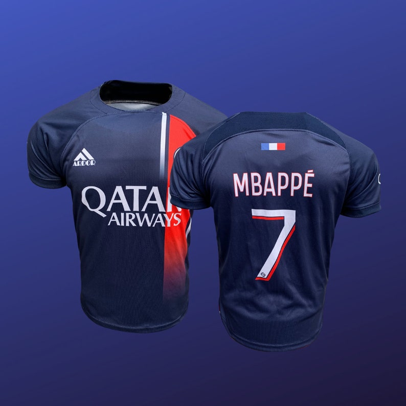 PSG Soccer Home Jersey and Shorts Kit, Mbappe # 7 Fans Youth Unisex ...