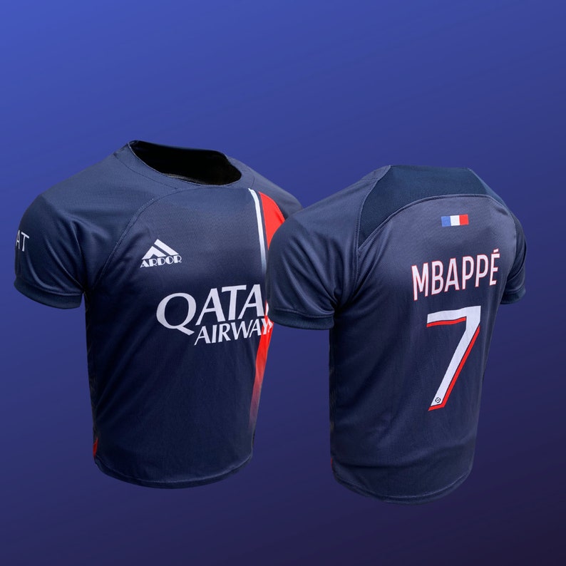 PSG Soccer Home Jersey and Shorts Kit, Mbappe # 7 Fans Youth Unisex ...