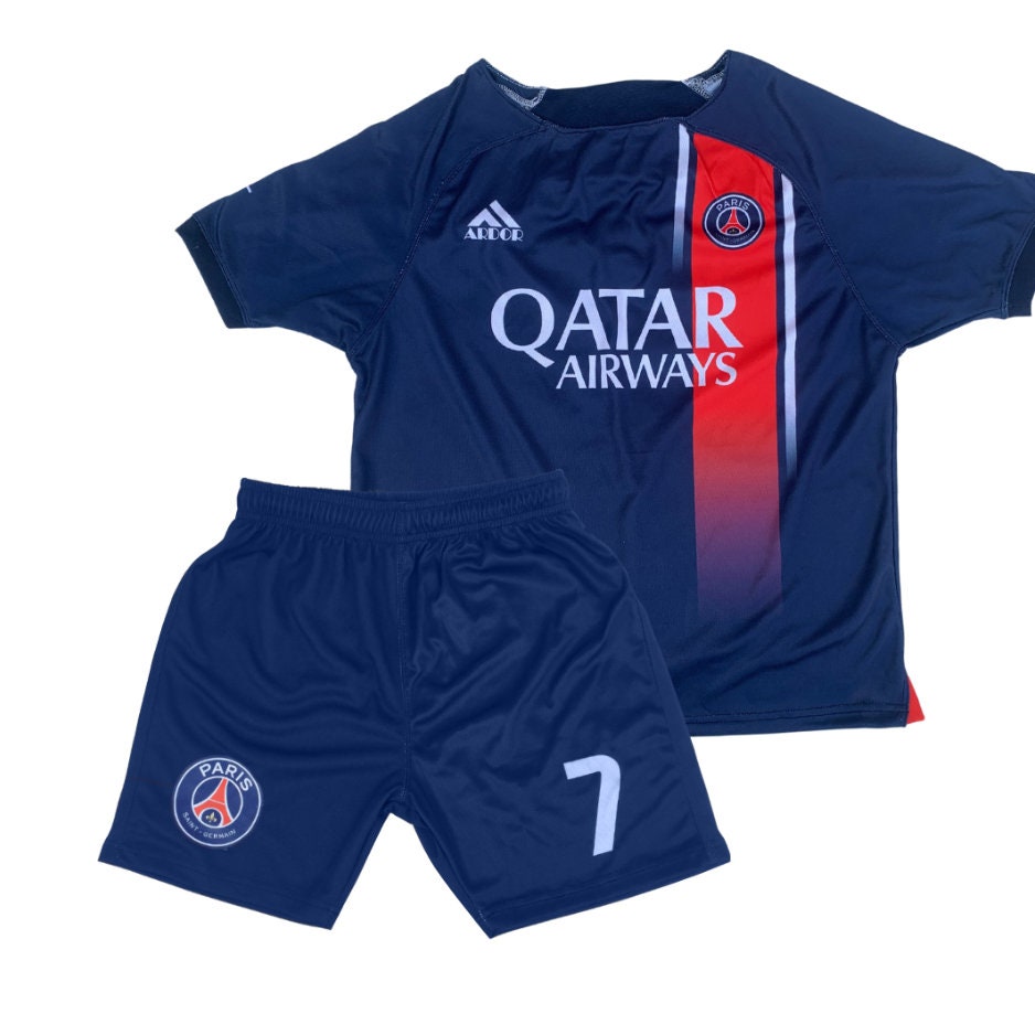PSG Soccer Home Jersey and Shorts Kit, Mbappe 7 Fans Youth Unisex ...