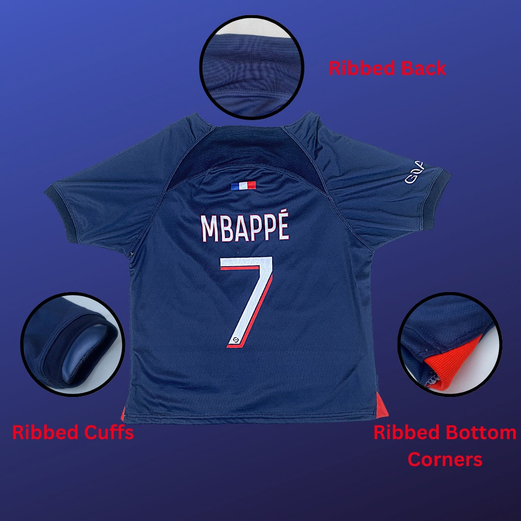 PSG Soccer Home Jersey and Shorts Kit, Mbappe # 7 Fans Youth Unisex ...