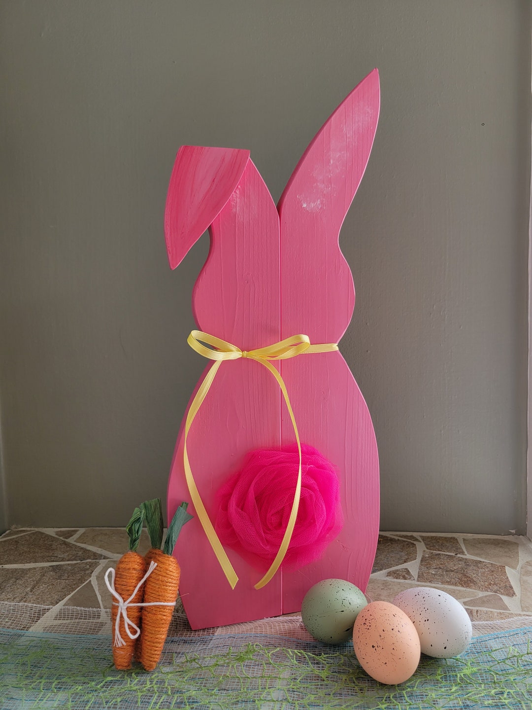 One Bunny. Colorful Wood Bunnies. Easter Wood Decor. Spring Wood Decor ...