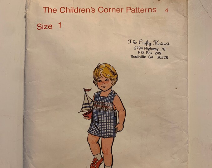 The Children's Corner Jeffery Pattern Size 1 Elizabeth Travis Johnson ...