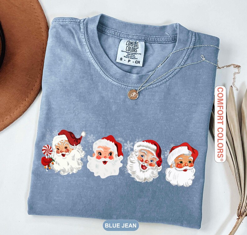 Vintage Santa Tee Comfort Colors , Retro Santa Claus Comfort Colors ...