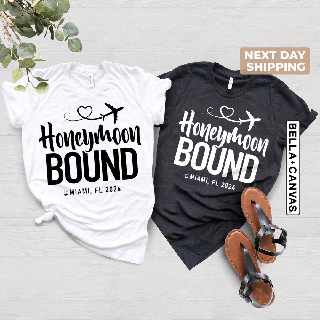 Honeymoon Bound Shirt, Custom Honeymoon Vacation Shirt, Personalized ...