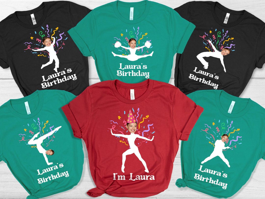 Custom Face Stick Figures Birthday Shirt, Birthday Photo Shirt, Custom ...