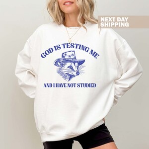 God is Testing Me Funny Unisex Sweatshirt, Possum Shirt, Meme Shirt ...