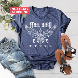 Free Bird Shirt, Boho Tshirt, Free Bird Tee, Eagle Shirt, Retro Graphic ...