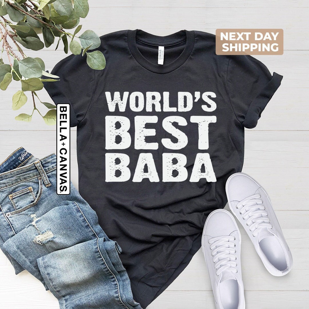 World's Best Baba T-shirt, Baba Reveal Gift, Funny Dad Tee, Fathers Day ...