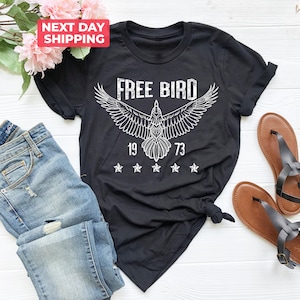 Free Bird Shirt, Boho Tshirt, Free Bird Tee, Eagle Shirt, Retro Graphic ...