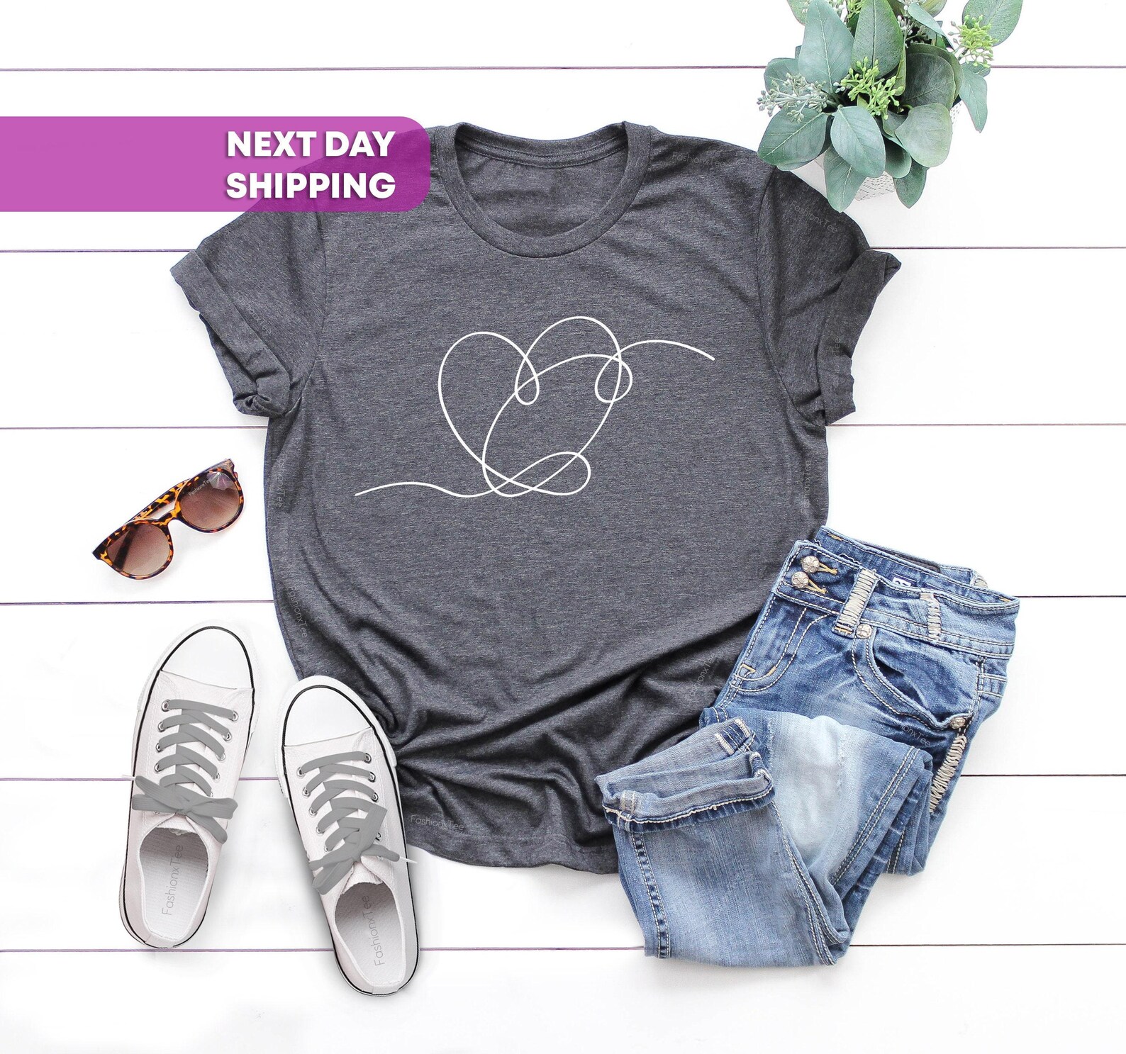 Love Yourself Heart T-shirt, Cute Heart Shirt, Love Shirt, Gift for Her ...
