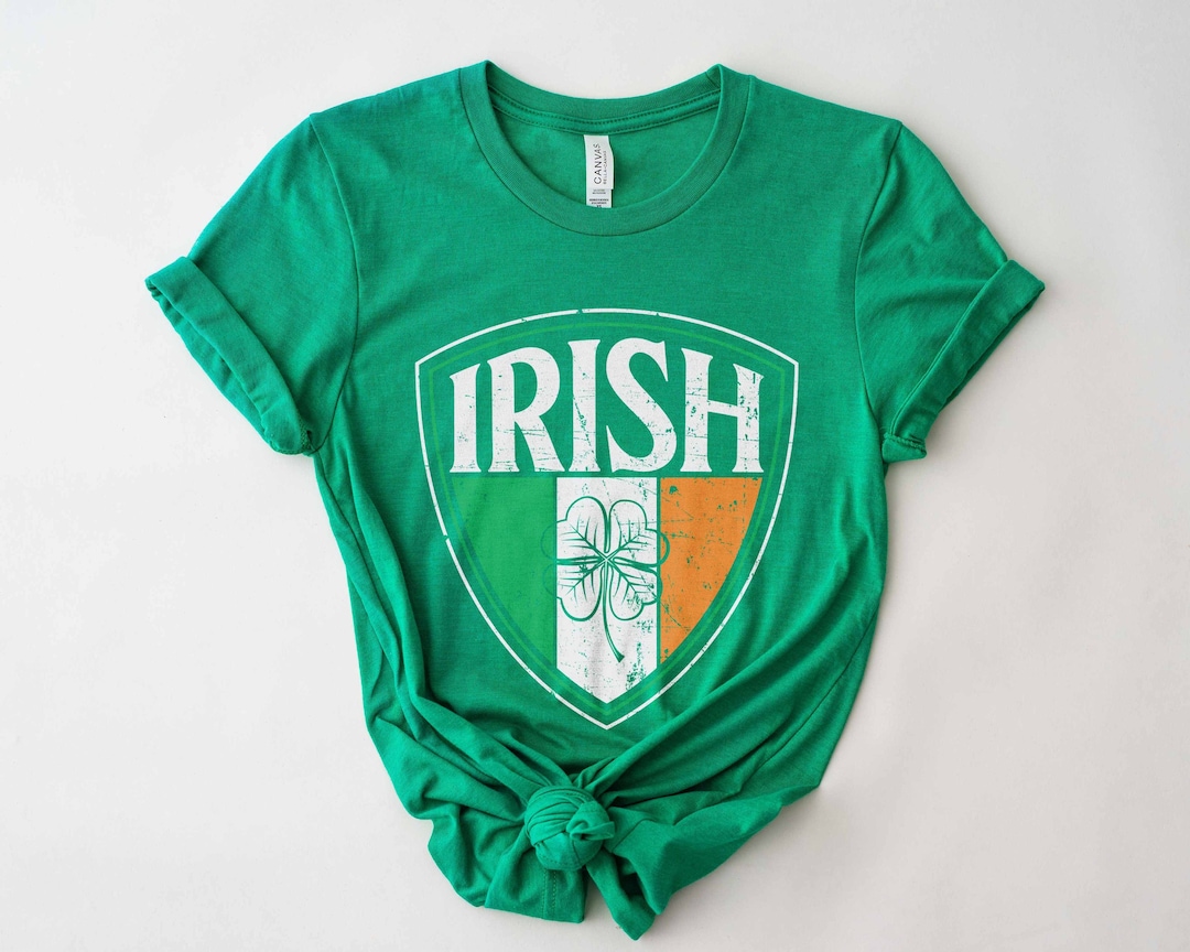 Irish Flag T-shirt, Irish Shirt, Mens Irish Flag Tee, Clover Shirt ...