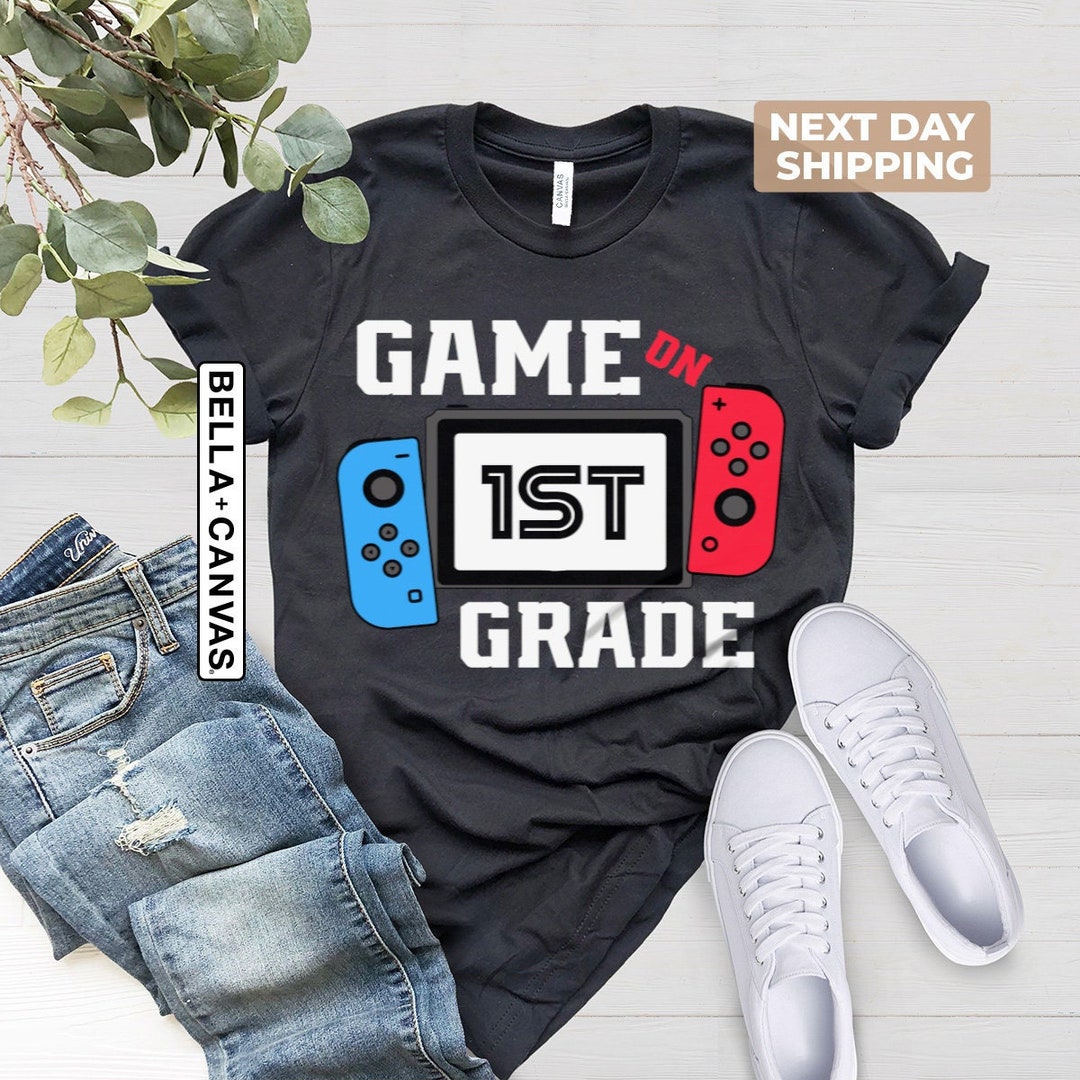 Game on First Grade Shirt, 1st Grade Shirt, Back to School, Boys 1st ...