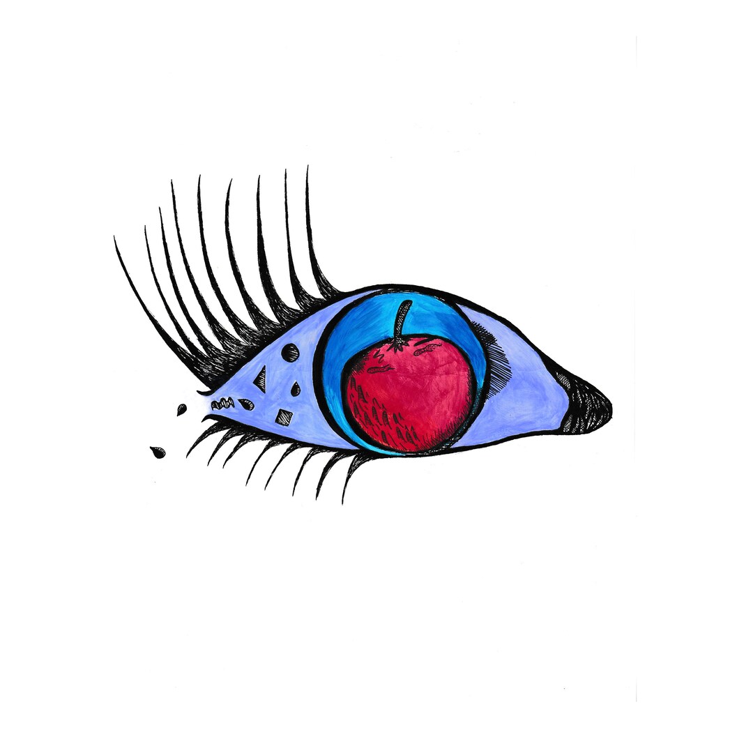 Apple of My Weird Eye Art Print metallic Silver Finish - Etsy