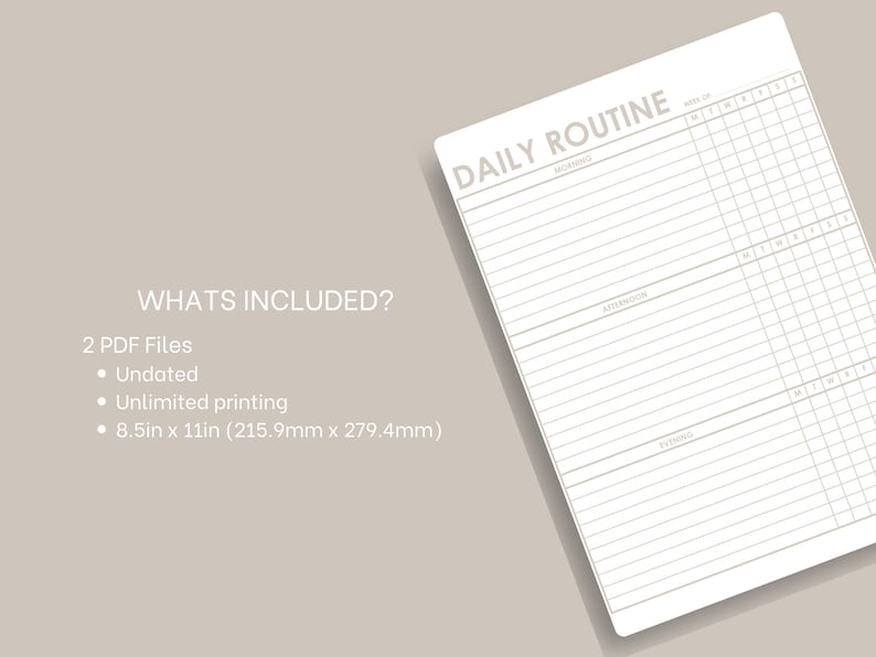 Daily Routine | Printable Daily Routine | Routine Tracker | Undated ...