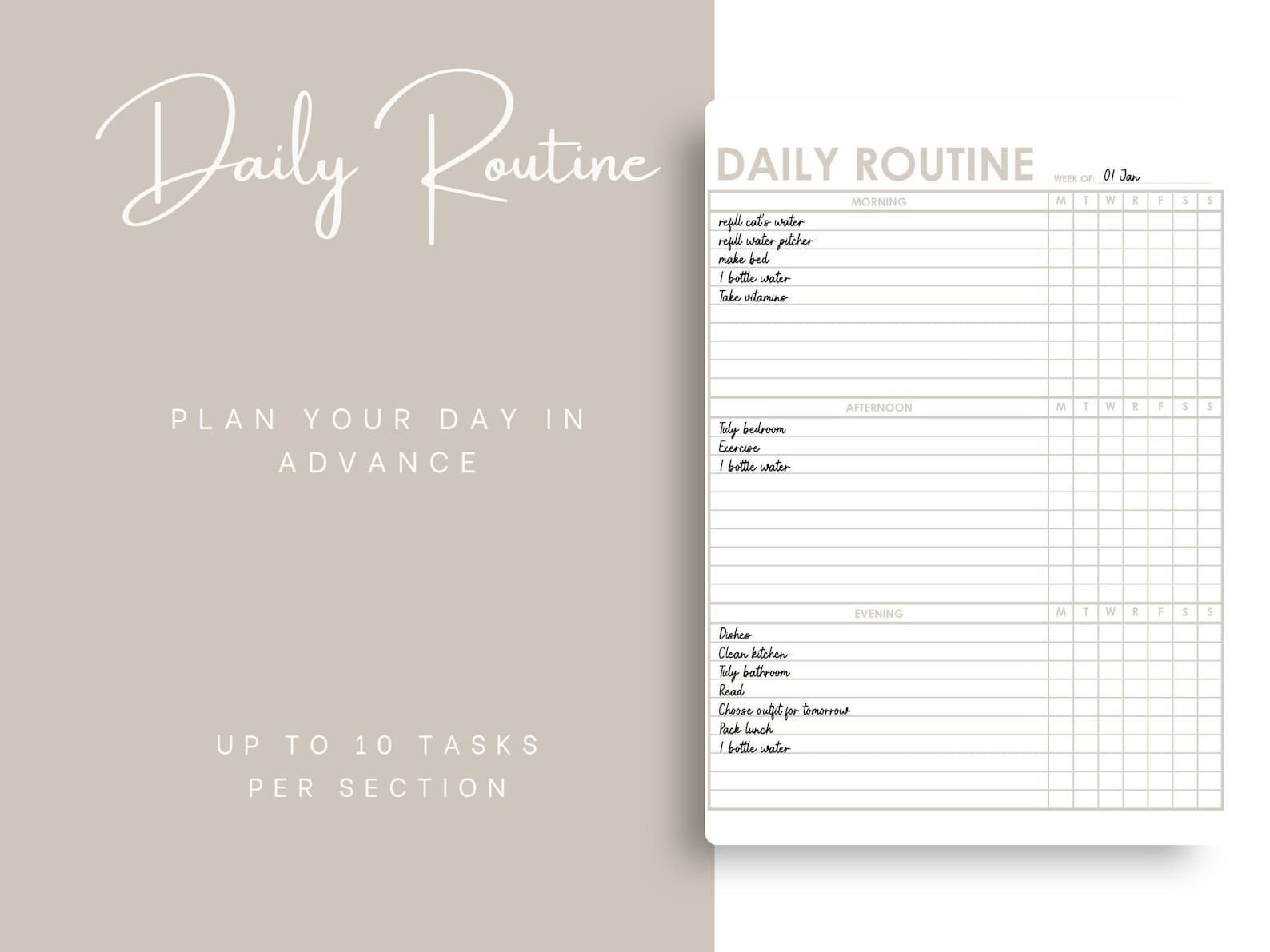 Daily Routine | Printable Daily Routine | Routine Tracker | Undated ...