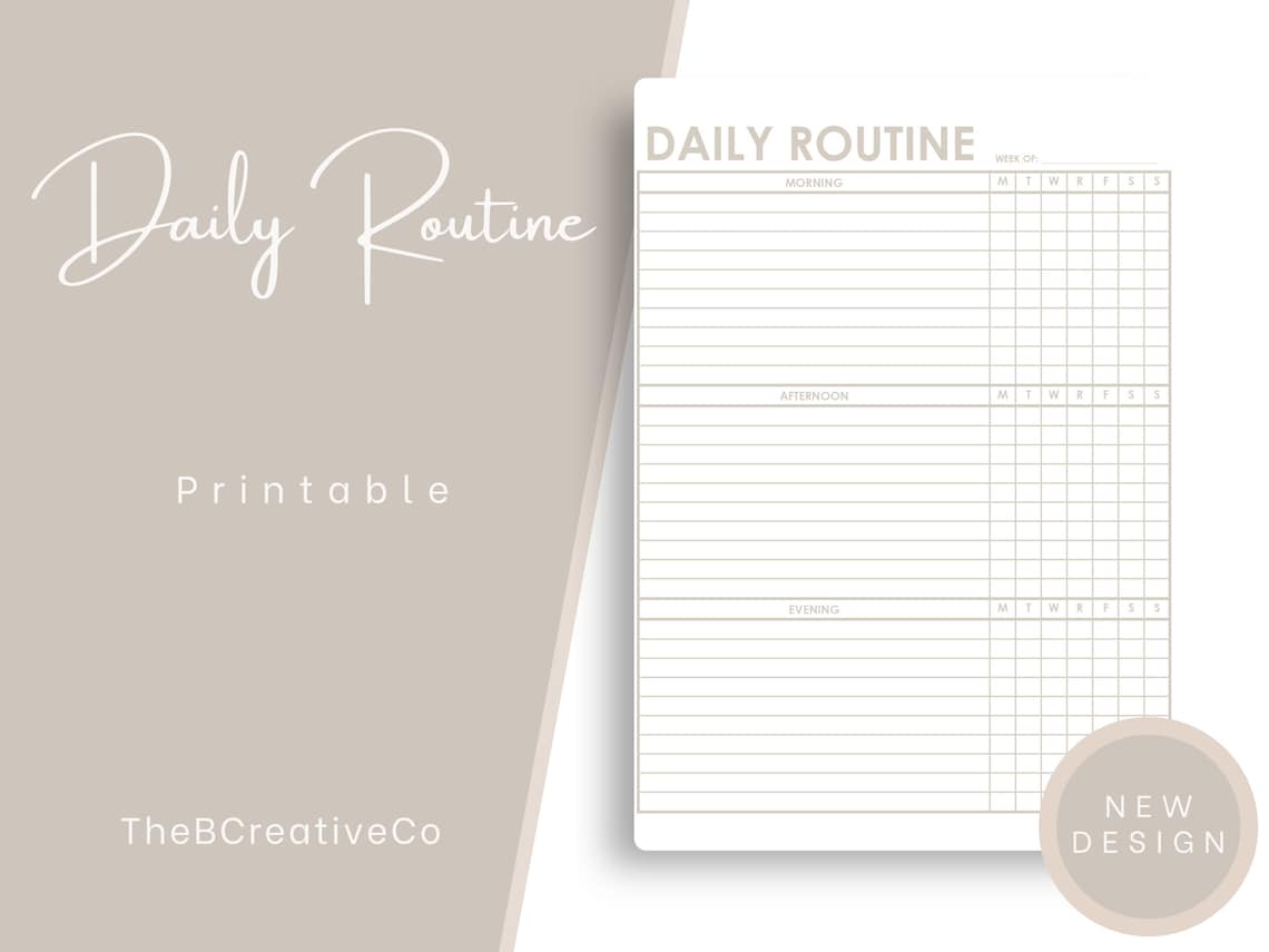 Daily Routine | Printable Daily Routine | Routine Tracker | Undated ...
