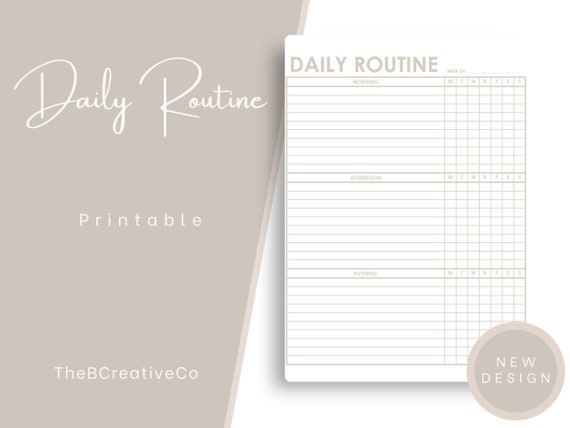 Daily Routine Printable Daily Routine Routine Tracker - Etsy