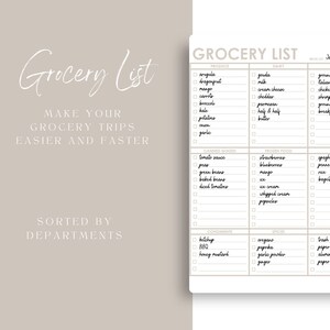 Weekly Grocery List | Minimal | Printable Grocery List | Instant ...