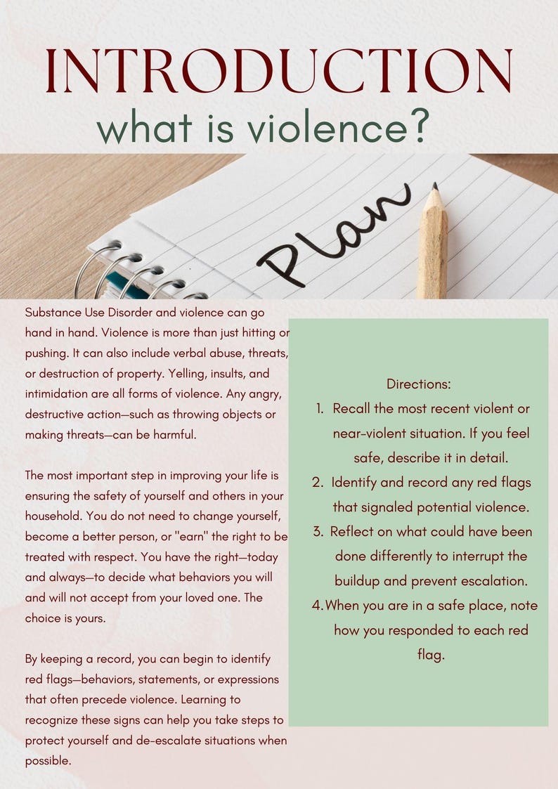 Red Flags & Safety Plan Workbook | Family Recovery Boundaries Guide - Etsy