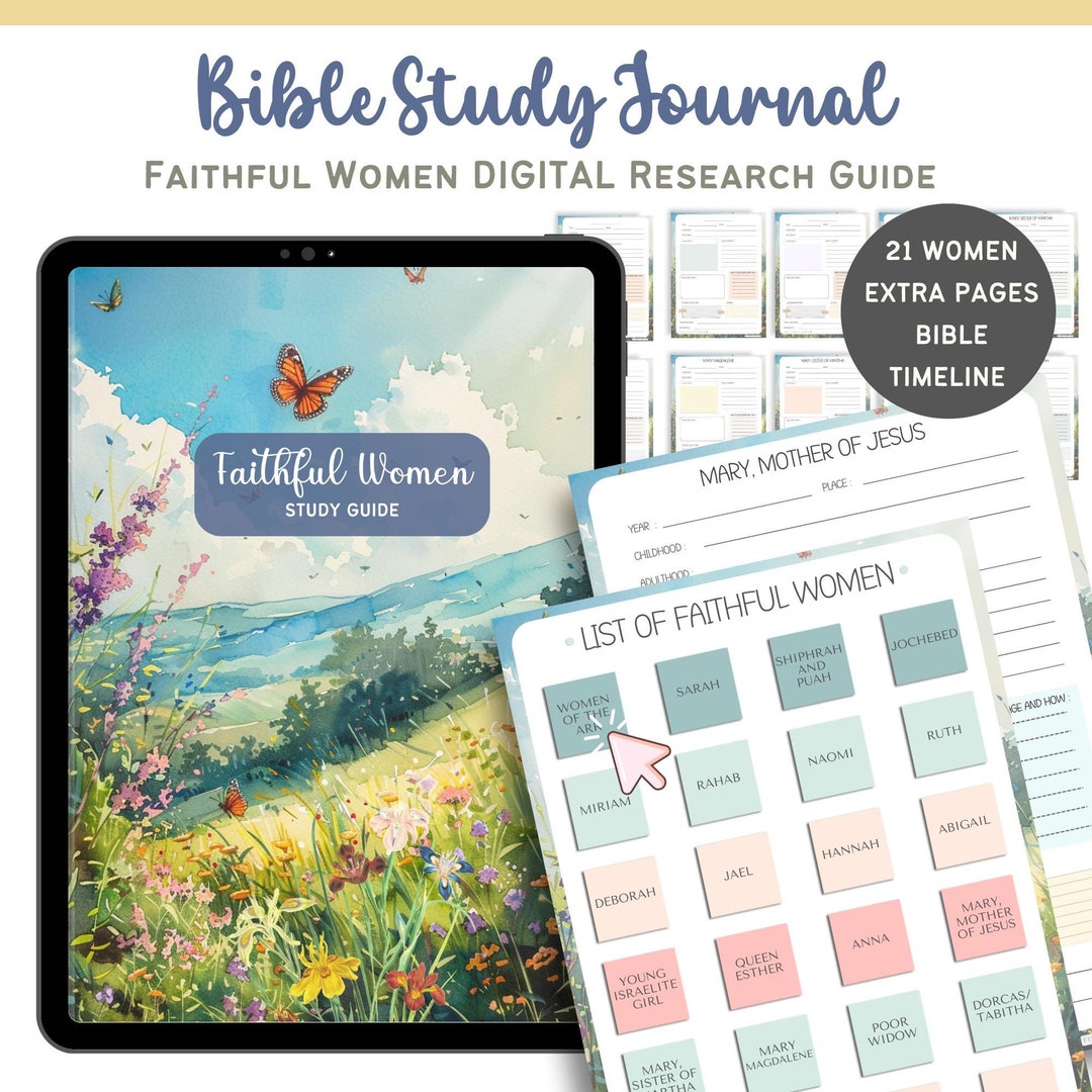 Faithful Women Bible Study Guide Christian Woman Digital Faith Journal ...