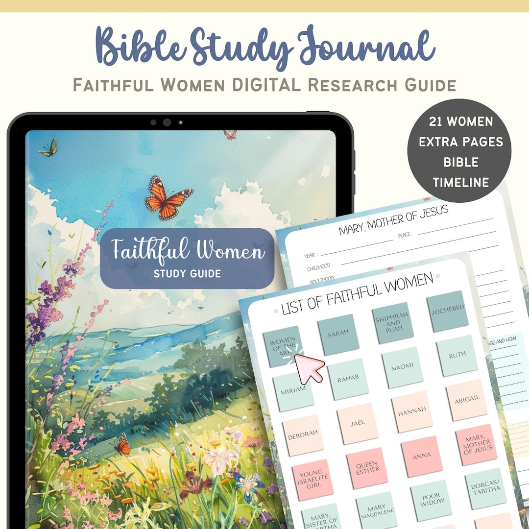 Faithful Women Bible Study Guide Christian Woman Digital Faith Journal ...