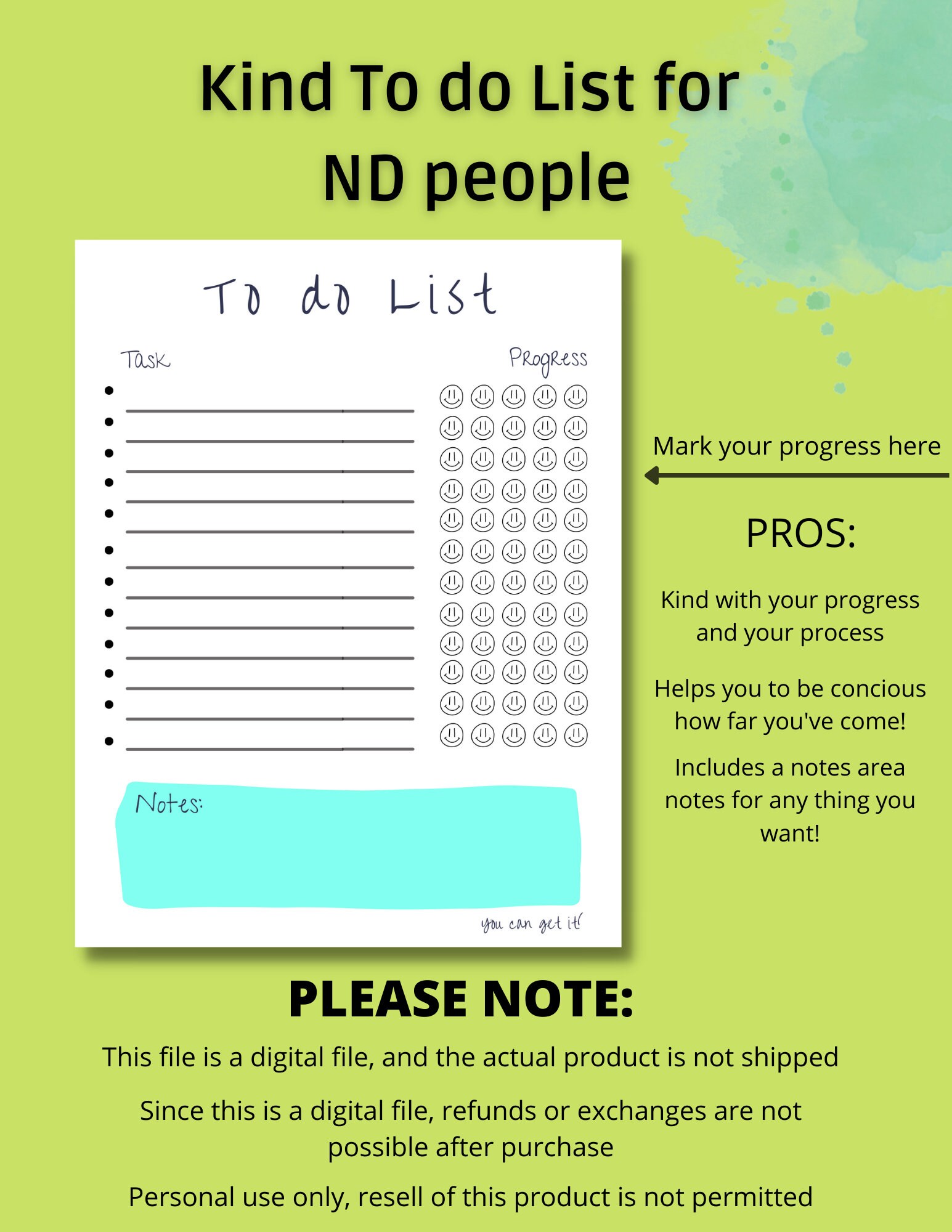 Neurodivergent to Do List Printable, Instant Download, Daily Schedule ...