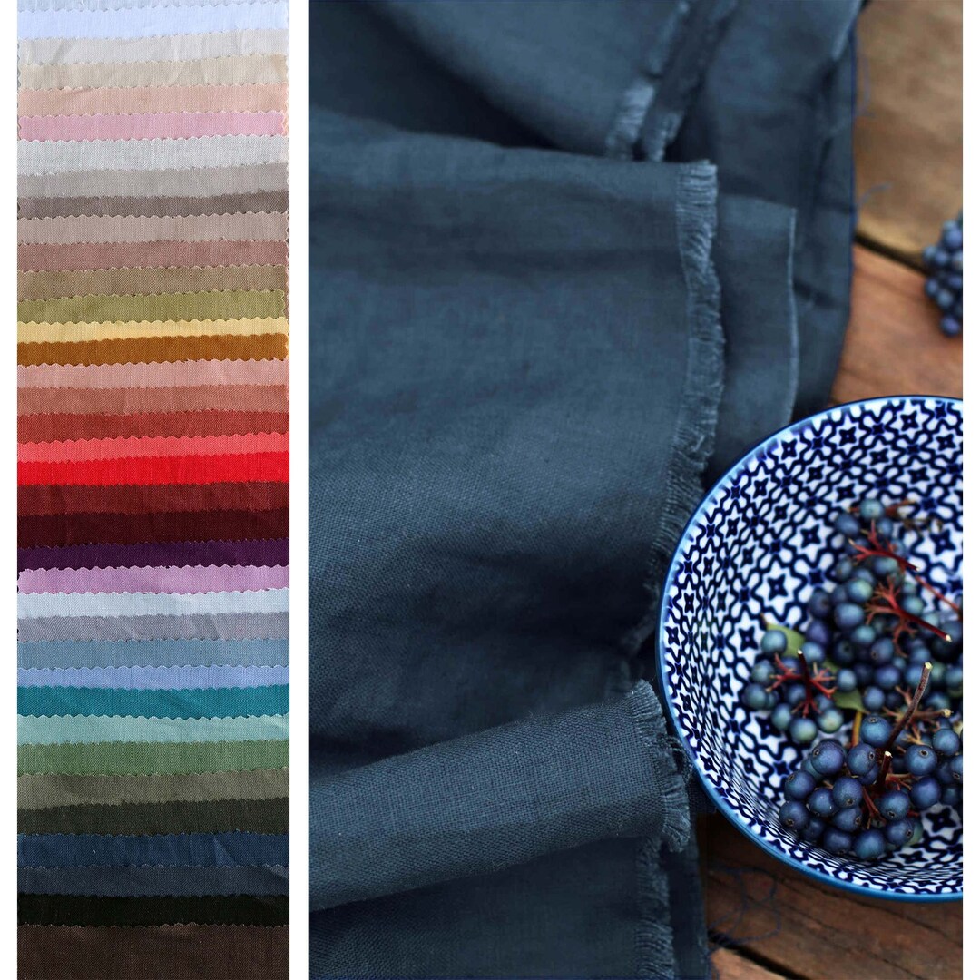 Abyss Linen 100% Linen Fabric Flax Linen 200 GSM Price per Meter Cut to ...
