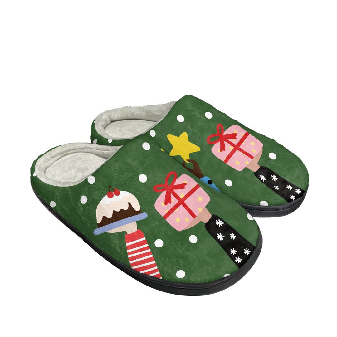 Merry Christmas Slippers Couple Slippers Holiday Slippers - Etsy