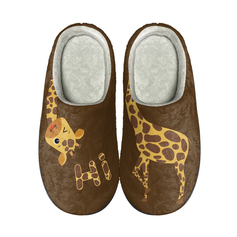 Customized Cute Giraffe Slippers For Women & Men ,Animal Couple ...