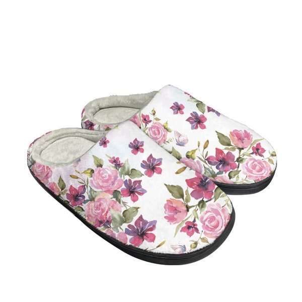 Floral Slippers - Etsy