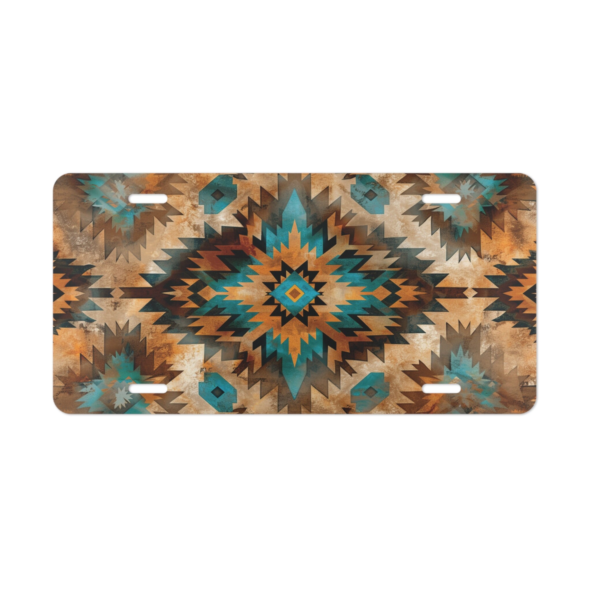 Navajo Aztec License Plate, Navajo Golden Storm Pattern Vanity Car ...