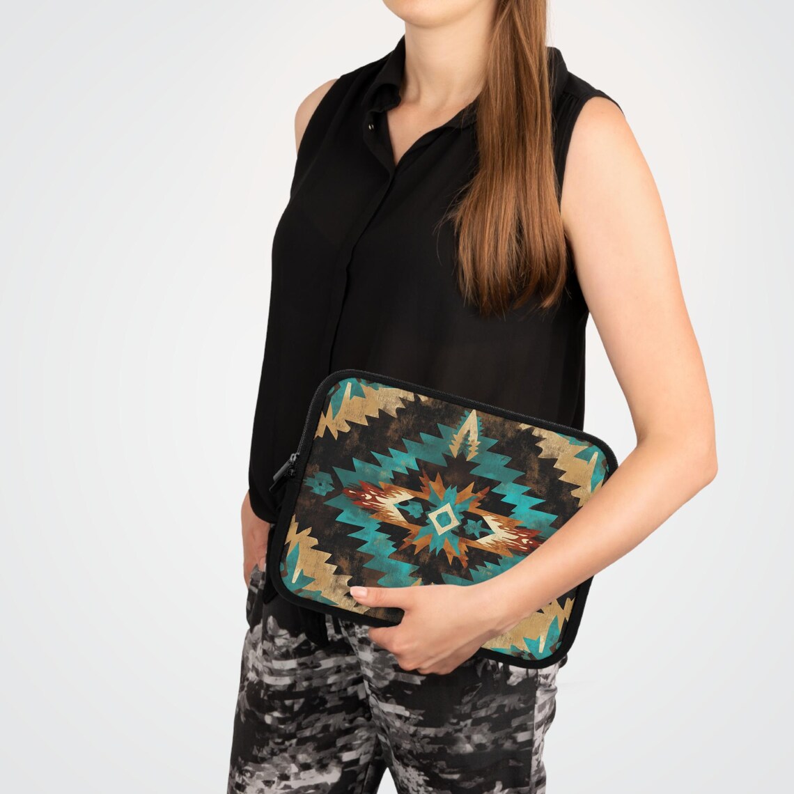 Navajo Aztec Laptop Case, Boho Striped Laptop Cover, Tribal Laptop ...