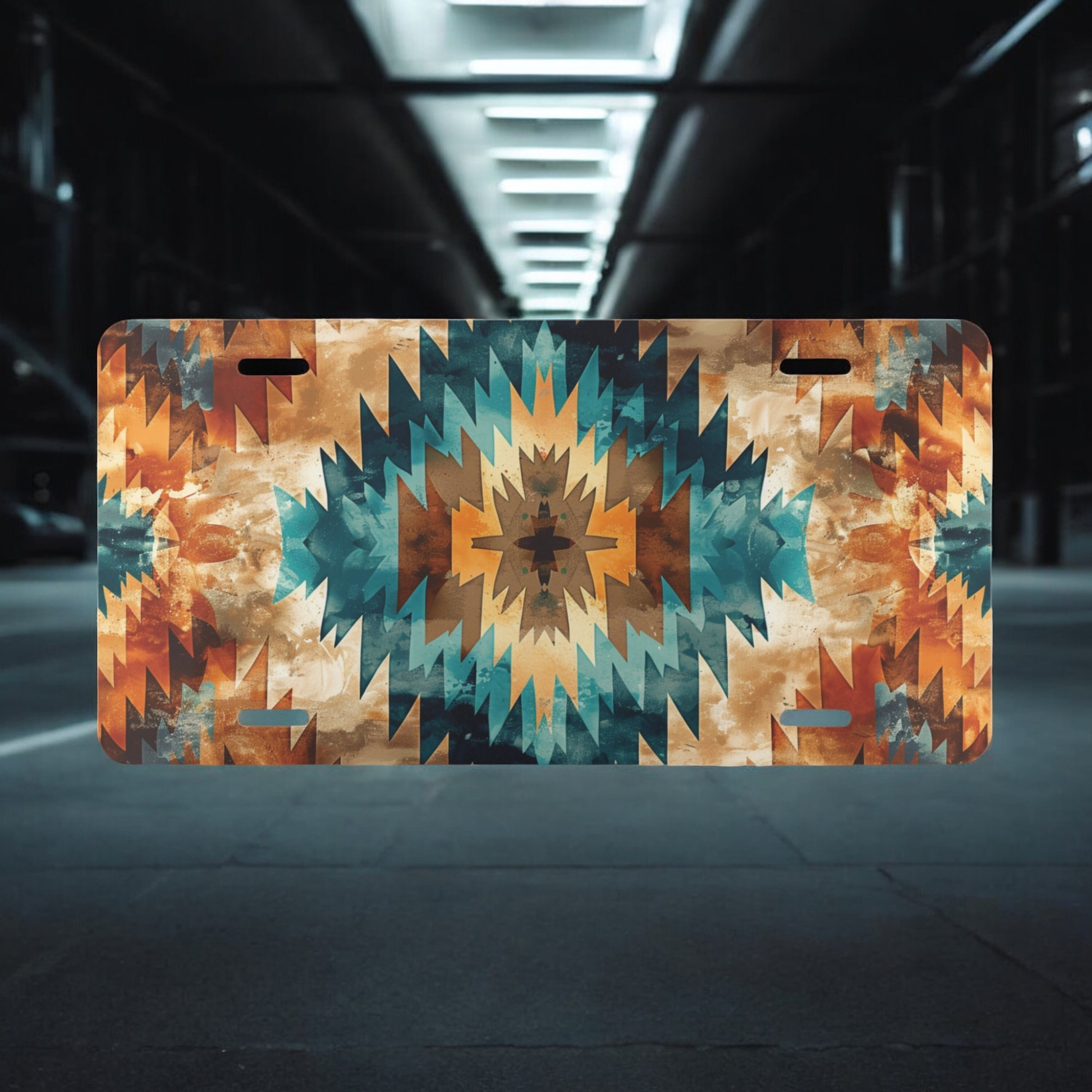 Navajo Aztec License Plate, Navajo Golden Storm Pattern Vanity Car ...