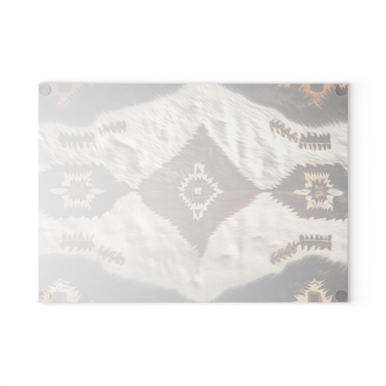 Aztec Navajo Cowhide Art Print Tempered Glass Cutting Board - Rustic ...