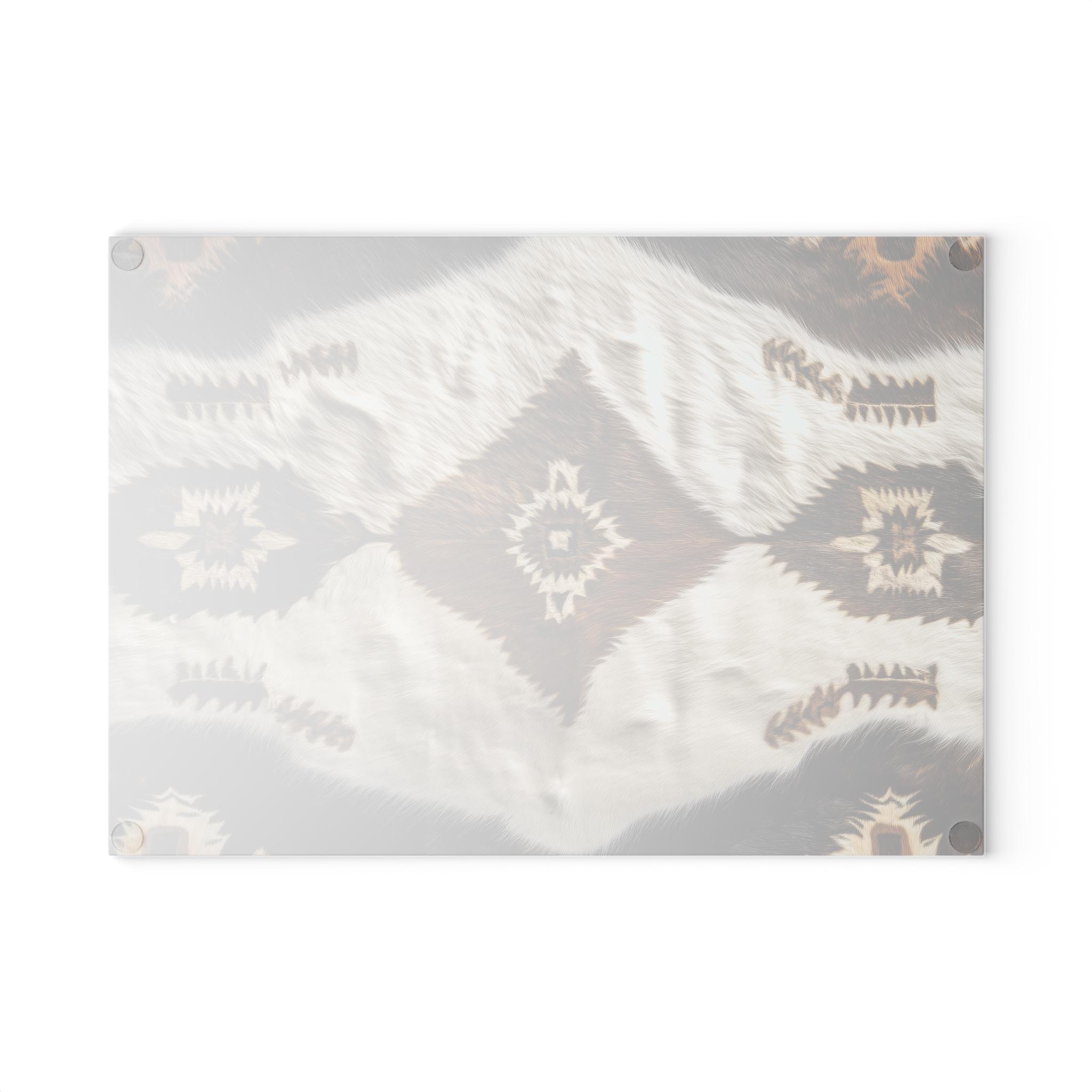 Aztec Navajo Cowhide Art Print Tempered Glass Cutting Board - Rustic ...