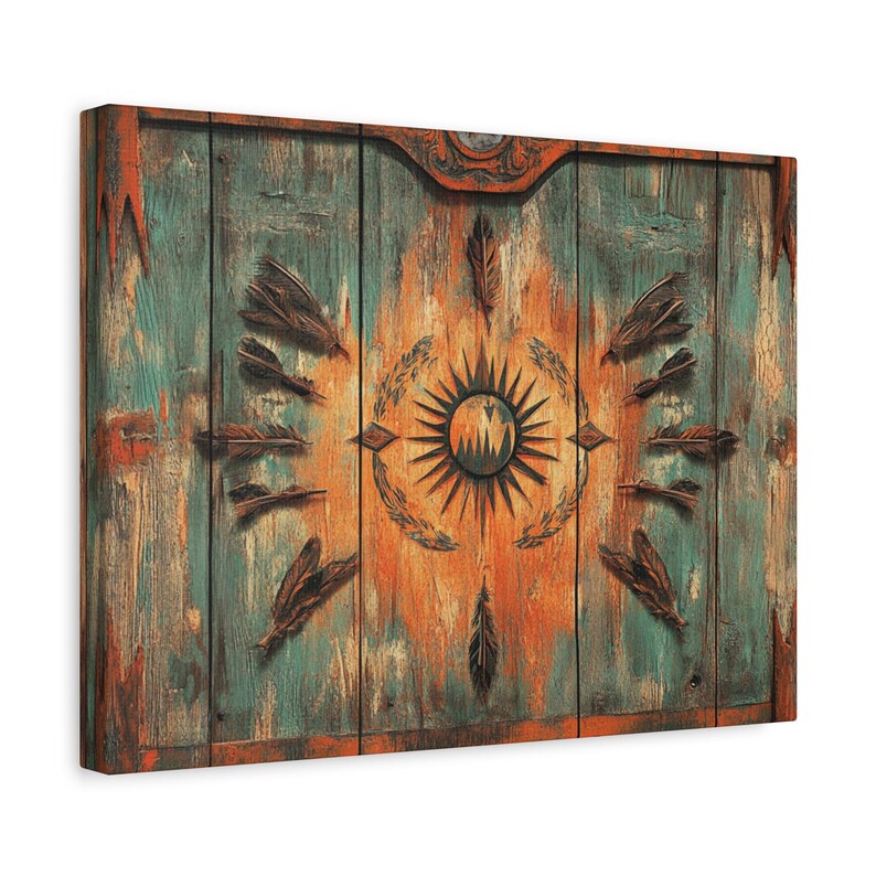 Boho Rustic Tribal Canvas Art Print: Earthy Western Decor - Etsy