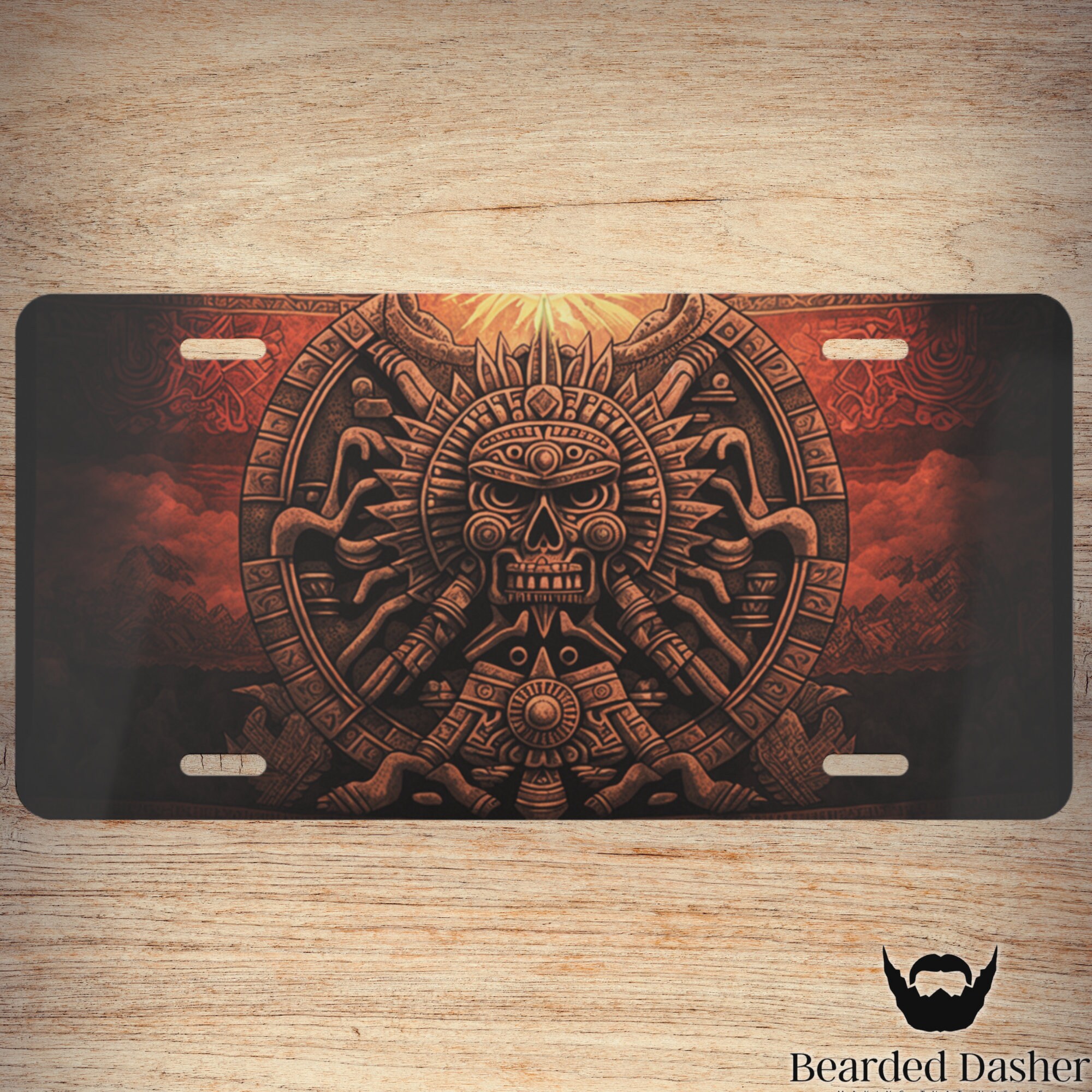 Aztec Statue, Southwestern Engraving License Vanity Plate, Aztec ...