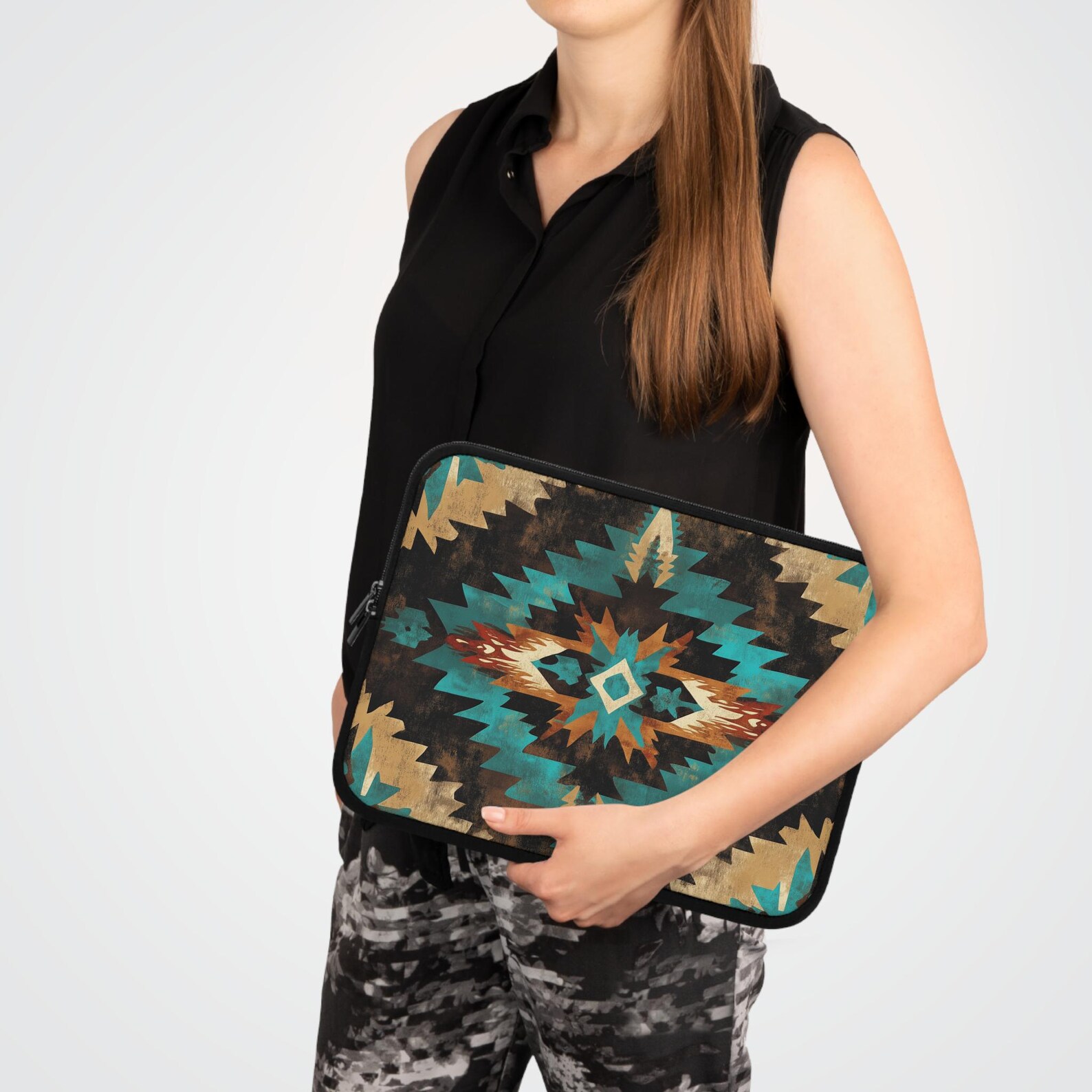 Navajo Aztec Laptop Case, Boho Striped Laptop Cover, Tribal Laptop ...