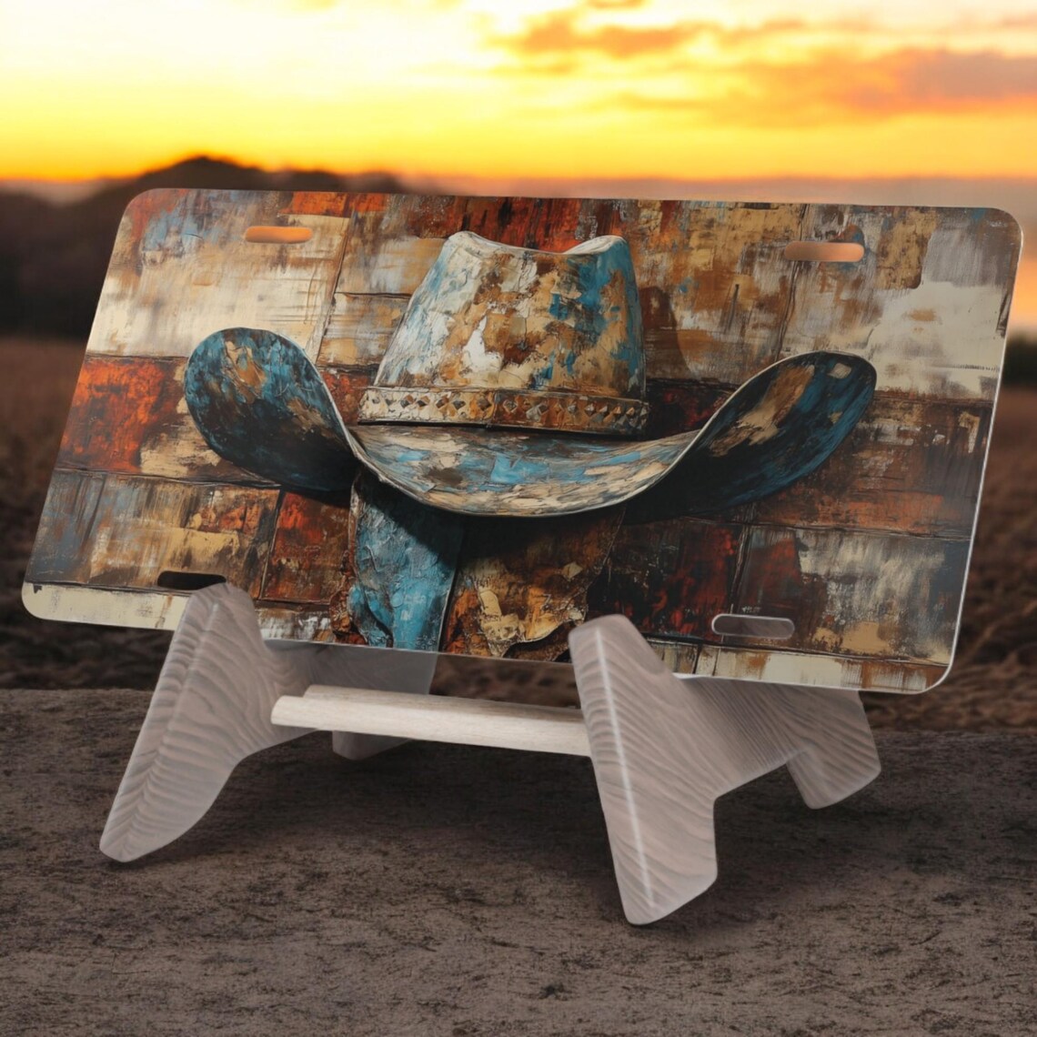 Rustic Cowboy Hat License Plate: Country Truck Tag, Metal Art Print - Etsy