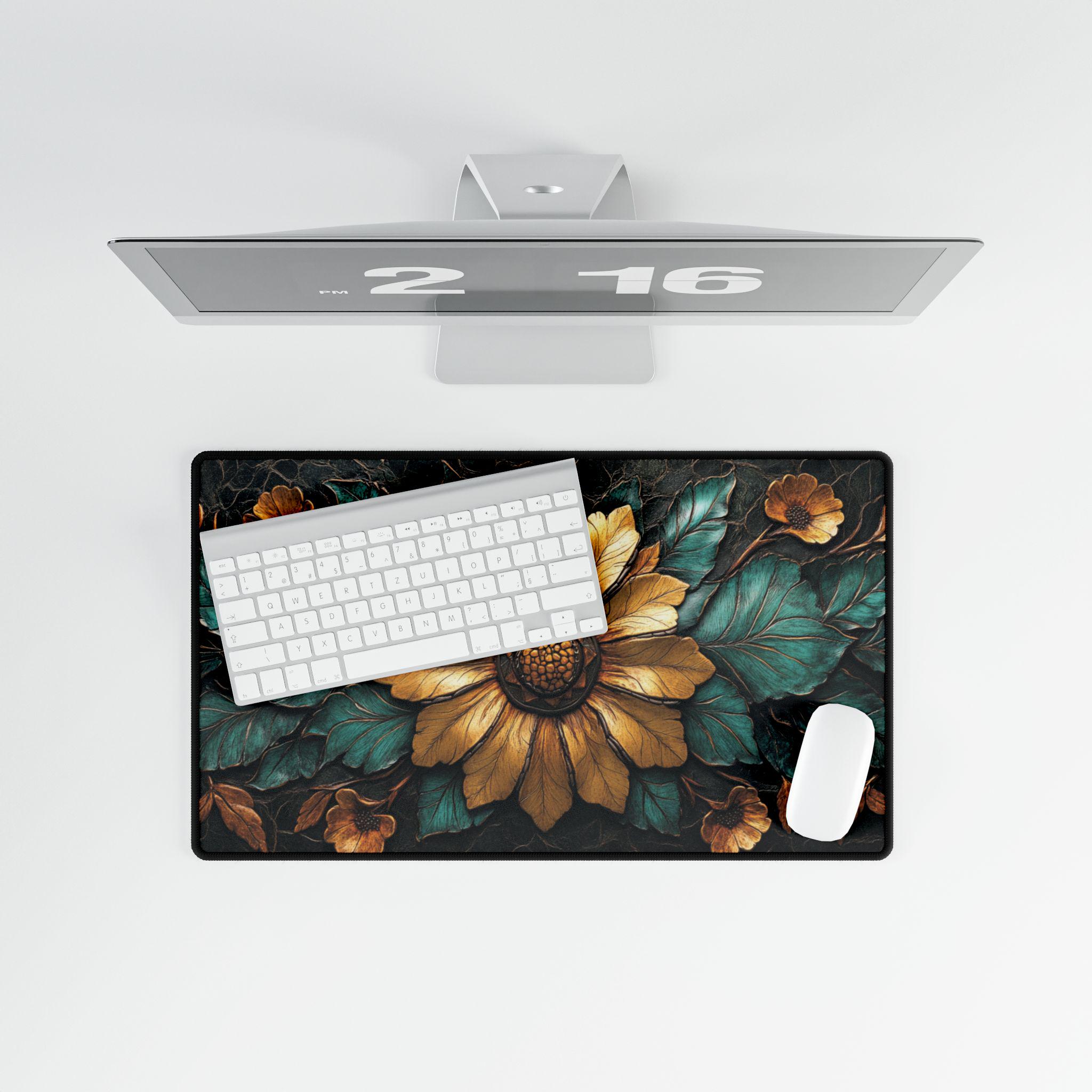 Western Aztec Navajo Tooled Leather Print Desk Mat & Mouse Pad ...