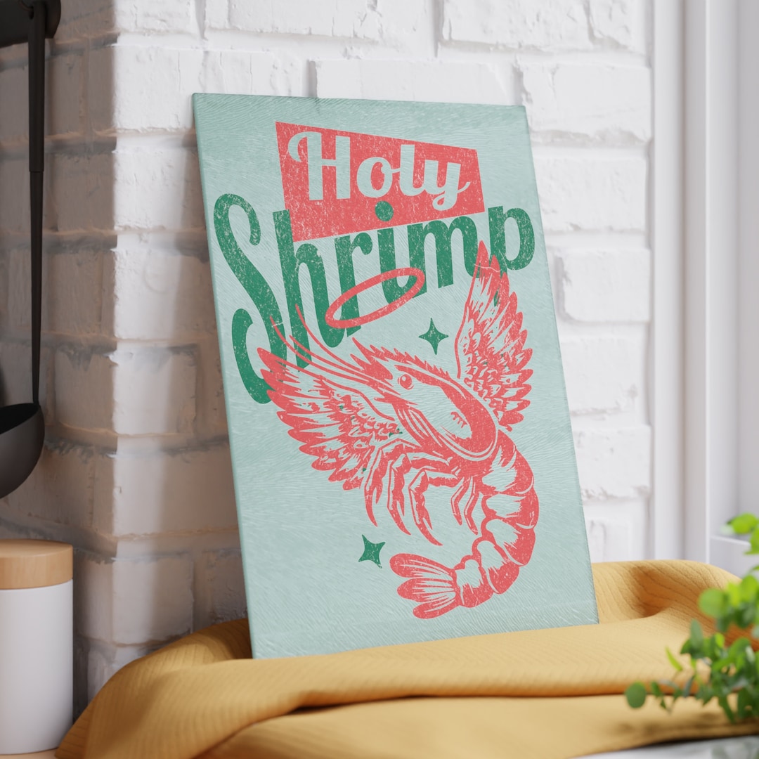 Cajun Life Holy Shrimp Glass Cutting Board, Seafood Party Tray, Shrimp ...