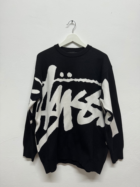 Stussy Knitwear Stock Sweater Big Signature - Etsy Stussy Knitwear Stock Sweater Big Signature - Etsy