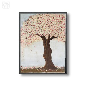 Blossom Tree Original Oil Painting, Spring Decorative Art, Tree Wall ...