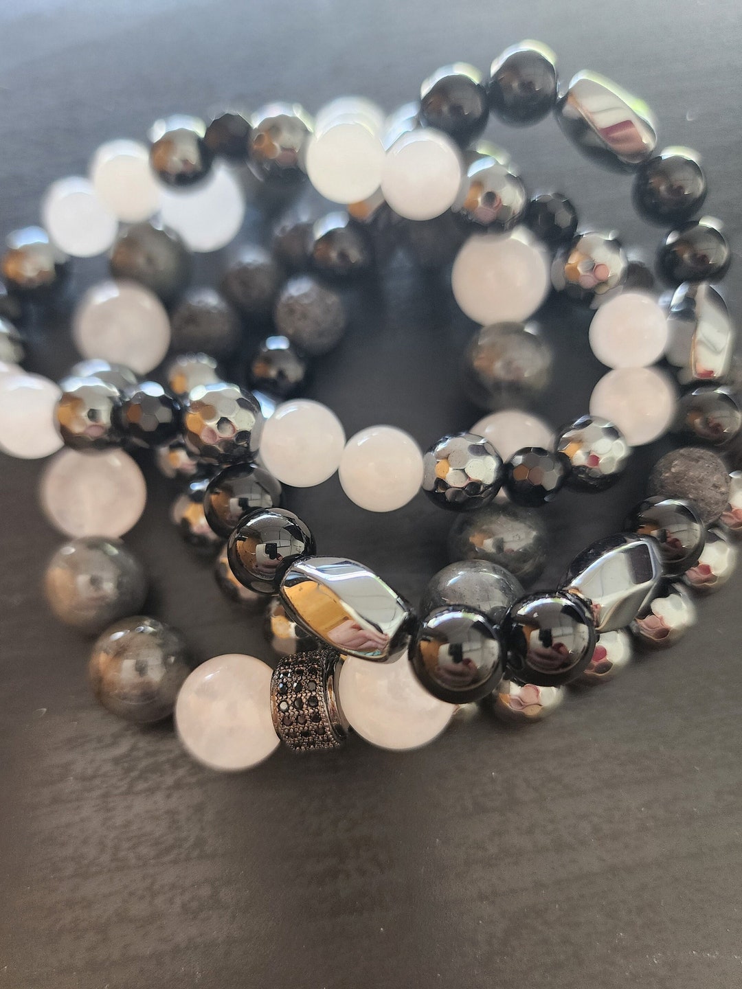 Grounded Guardian Stack Hematite, White Jade, Labradorite Black Onyx ...