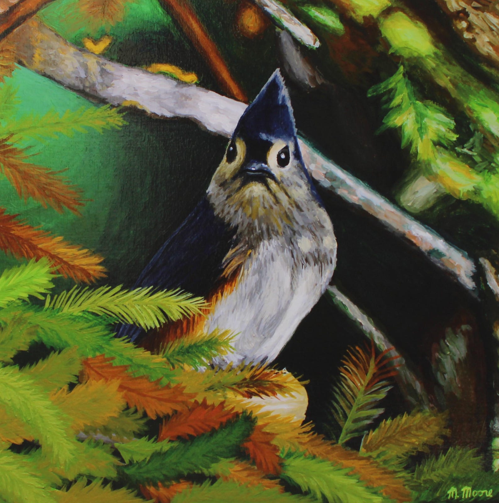 Crested Titmouse Print - Etsy