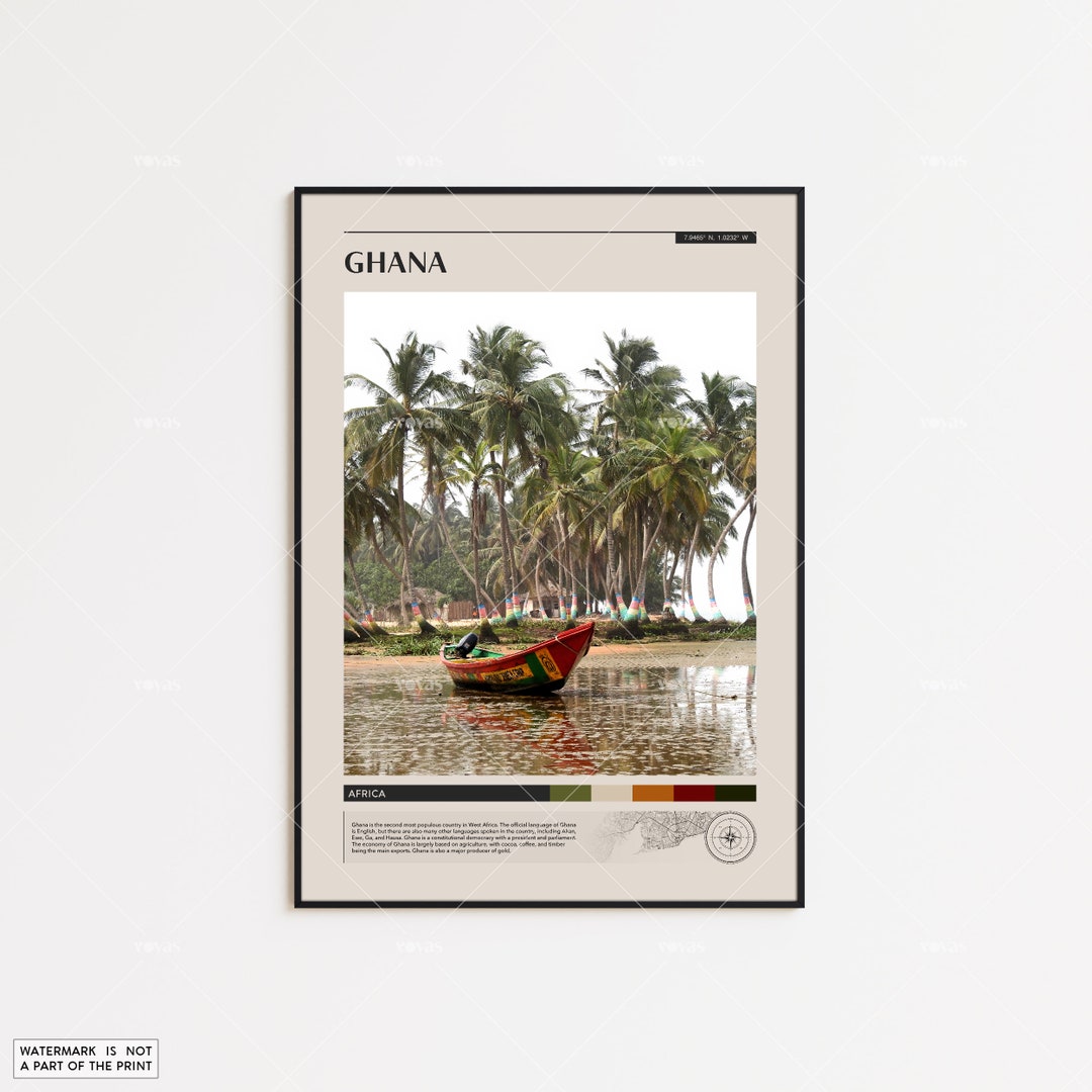 Ghana Poster Ghana Print Ghana Travel Poster Mid Century - Etsy