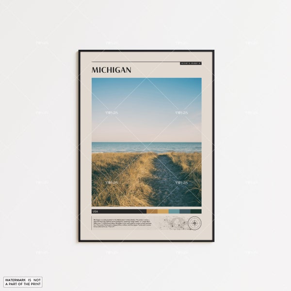 Michigan Print - Etsy