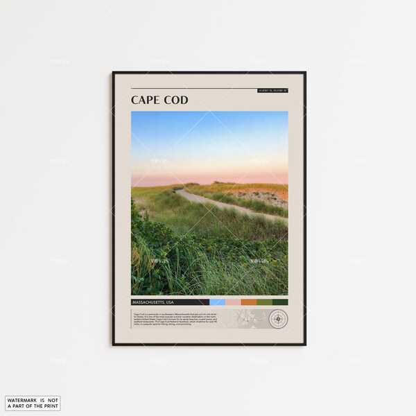 Cape Cod Map Poster - Etsy