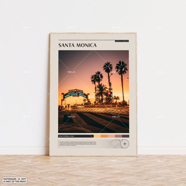 Santa Monica Poster - Etsy