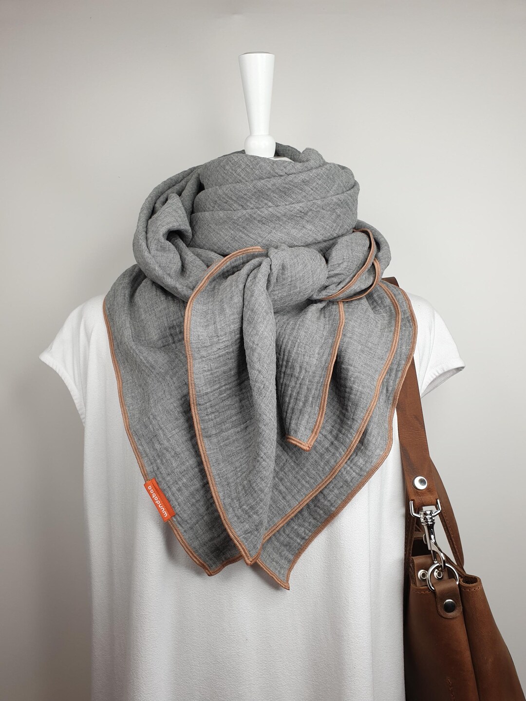 Neck Scarf Muslin Melange, Various Colors, 100% Cotton, Women's Girls ...